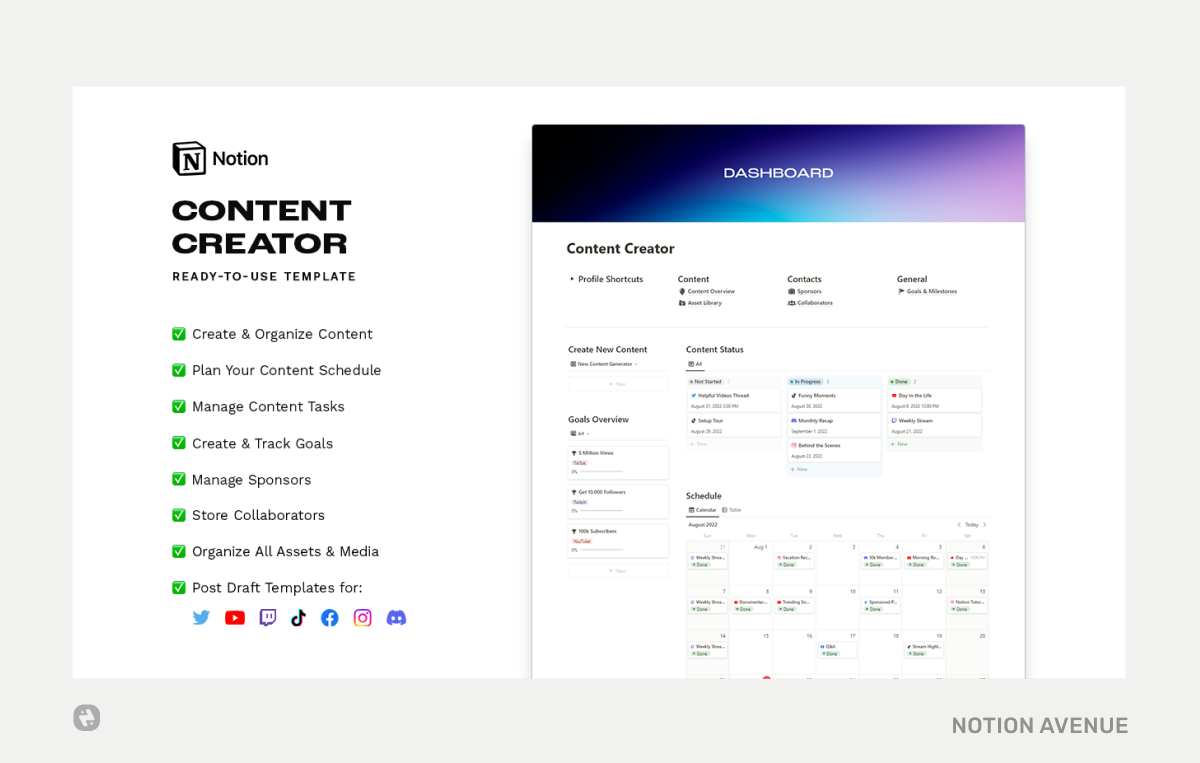 15 Notion Social Media Planner & Content Calendars to Grow your Audience Faster